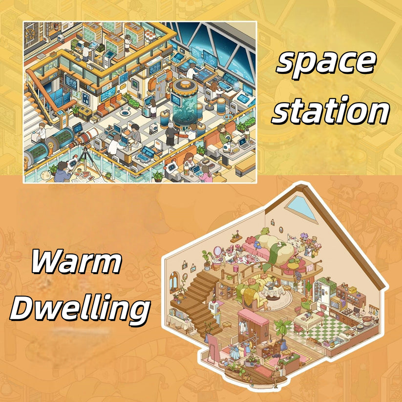 Two Lives 3D Sticker | 2 Cute Miniature Scenes – PuPu Land
